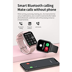 Dimdaa Smart Watch, Smartwatch with Blood Pressure, Blood Oxygen Monitor, Fitness Tracker with Heart Rate Monitor, Full 1.8" Touch Fitness Watch for Men Women (Pink)