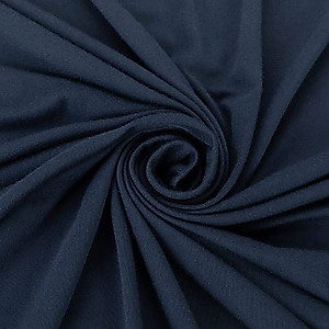 Bayceen Large Jersey Knitted Swaddle Blanket for Baby, Soft Stretchy Receiving Blanket for Newborns with Hat, Large 47 x 47 inches (Navy)