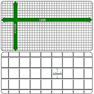 AMAGABELI GARDEN & HOME Hardware Cloth 1/2 Inch 48inx100ft 19 Gauge Vinyl Coated Square Chicken Wire Fence Mesh Roll Raised Garden Bed Plant Supports Poultry Netting Cage Snake Fence BG483