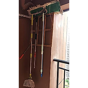 TIOYOTY Garage Storage Racks Set of 4, Wall Mount Garden Tools Organizer, Heavy Duty Yard Tools Hanger, Mop & Broom Holder, Durable Utility Storage Racks, Rakes Shovels Shears Saws Garage Organizer