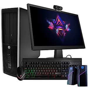HP ProDesk 6200 Small Desktop Computer (SFF) | Quad Core Intel i5 (3.20GHz) | 8GB DDR3 RAM | 1TB HDD Hard Disk Drive | Windows 10 Pro | 24in Monitor | RGB Mouse, Keyboard + Speakers (Renewed)