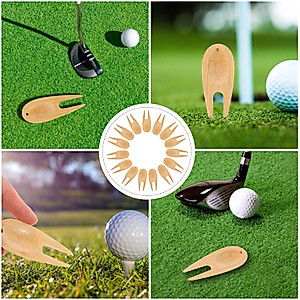 15pcs Green Bamboo Fork Bamboo Divot Fork Divot Repairing Tool Golfs Accessories Divot Repair Tool Fairway Fixator Divot Repair Fork Golfing Divot Tool Divot Fixing Tool