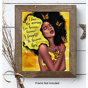 African American Wall Art & Decor - Afrocentric Wall Art - Black Art - Inspirational Wall Art Sayings - Positive Quotes Wall Decor- Encouragement Gifts for Women Girls Teens - Motivational Posters