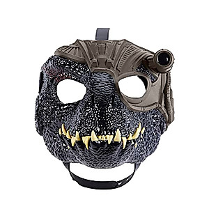 Mattel Jurassic World Track 'n Roar Dinosaur Mask with Tracking Gear, Light & Sound, Indoraptor Role-Play & Costume