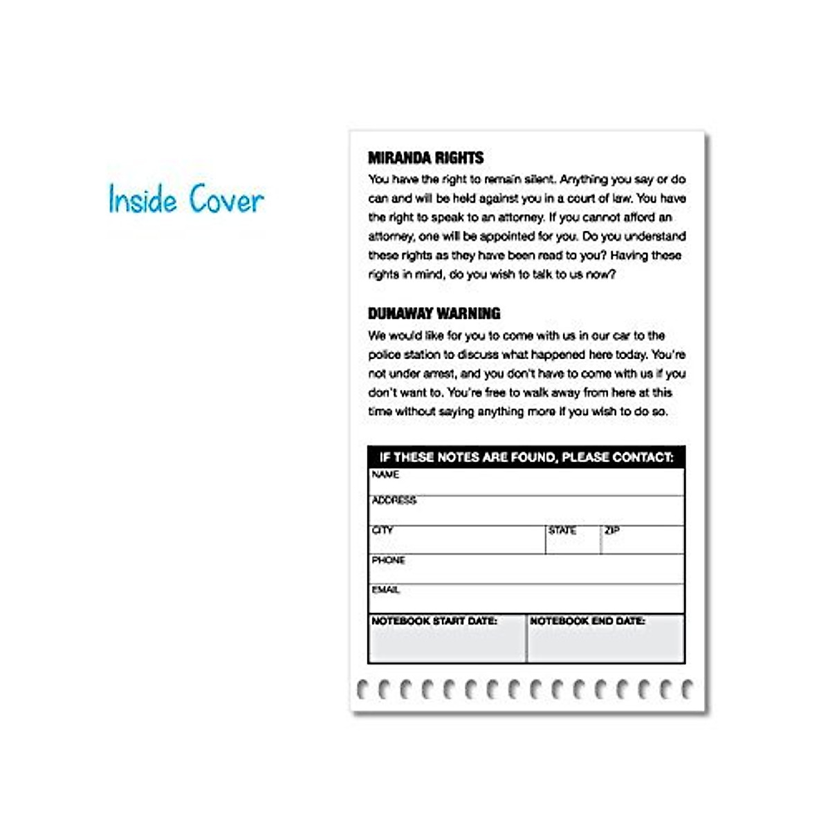 Portage Police Interview Notebook - Durable & Portable