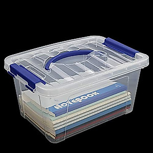 Jekiyo Clear Plastic Storage Bin, 6 Quart Latching Box Tote with Lid, Set of 2