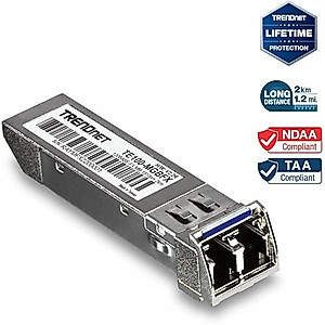 TRENDnet SFP to RJ45 100Base-FX Multi-Mode LC Module, TE100-MGBFX, Compatible with Mini-GBIC, Supports 1310 nm, Up to 155 Mbps, Hot-Pluggable, Up to 2 Km (1.2 Miles), Lifetime Protection