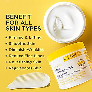 DERPHEA Neck Cream, Neck Tightening Cream, Instant Neck Firming Cream, Skin Tightening Cream To Tighten Skin, Anti Wrinkle And Fine Lines On Face, Neck, Décolleté And Body