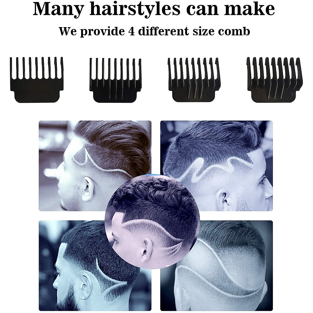 Professional Hair Trimmer For Men Rechargeable Cordless Barbers Clippers Set Zero Beard With Guide Combs Perfect Thanksgiving Christmas Gifts For Men