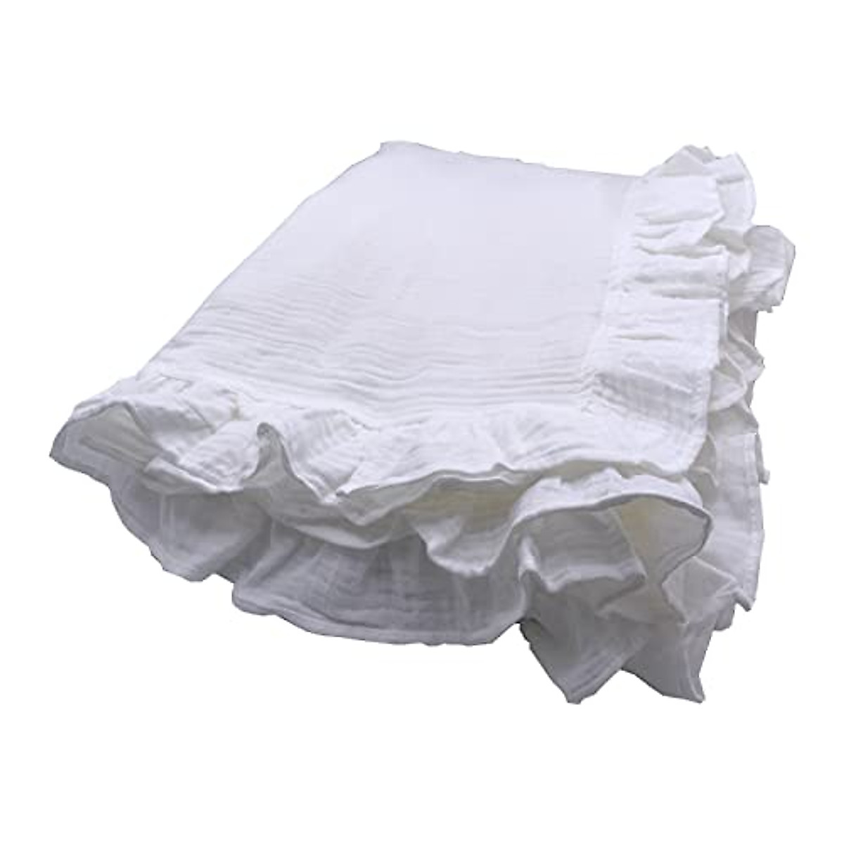 COCOAbi Baby Blanket in Baby's Breath White | 100% Cotton Muslin | Naturally Soft for Babies | Boho Colors & Pattern | Gentle Muslin Blanket | Eco-Friendly Material | Beautiful Baby Gift | 47” x 47”