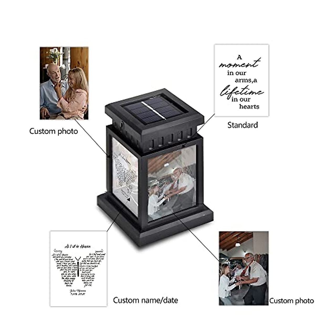 Personalized Photo Memorial Lantern Lamp Sympathy Lantern Bereavement Gift Loss of a Loved One (2 Photos+Date+Name #2)