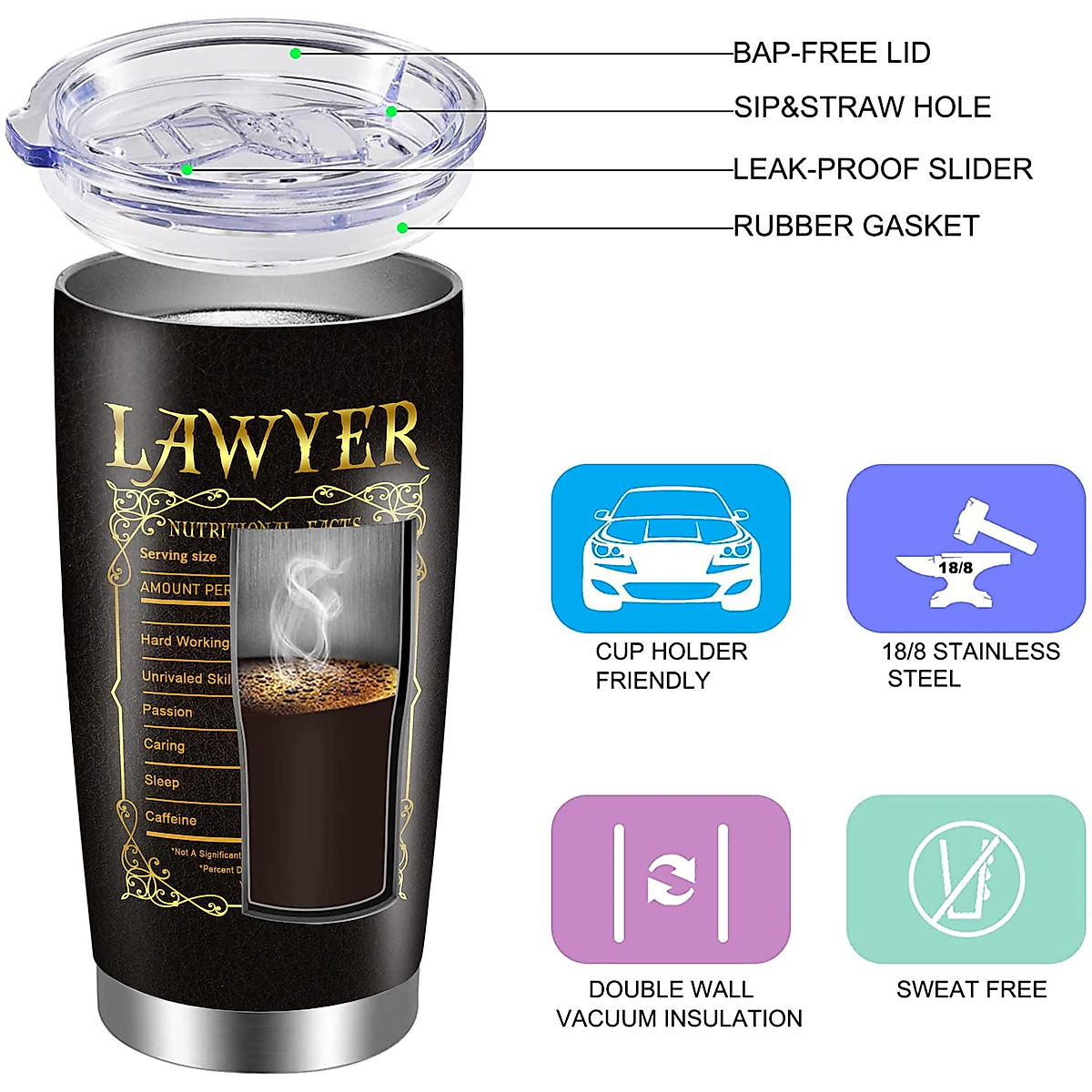 Lawyer Gifts for Men Women Coffee Tumbler 20oz Attorney Insulated Cup, I'm Billing You For This Conversation Tumbler Cup, Law School Gifts Law Practitioners Graduation Ideas Gifts Mug