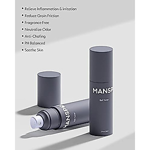MANSPOT Ball Spray Deodorant for Men, Relieve Inflammation Irritation, Anti-irritant, Neutralize Odor, Natural & Fragrance-Free Body & Groin Spray for Men, 2oz /60ml