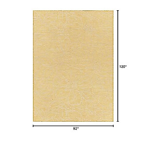 Mark&Day Outdoor Rugs, 8x10 Broekoord Traditional Indoor/Outdoor Bright Yellow Area Rug, Non Shedding Yellow Grey Carpet for Patio, Porch, Deck, Bedroom, Living Room or Kitchen (7'8" x 10')