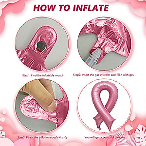 FULANSI Breast Cancer Balloons Pink Ribbon Balloons Breast Cancer Awareness Party Balloons Decorations Larger Aluminum Foil Balloons Set for Fundraisers Charity Party Decor Supplies 4pcs