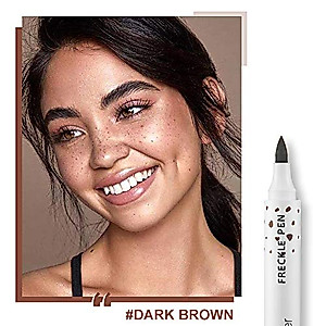 AKARY Freckle Pen, Lifelike Freckle Makeup Pen Freckle Color Concealer Pen, Waterproof Longlasting Soft Dot Spot Professional Faux Freckles for Natural Effortless Sun Kissed Makeup (1Pc, Dark Brown)