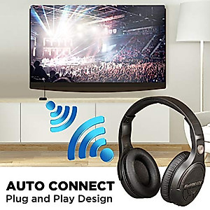 GOgroove TV Headphones Wireless for Seniors & Hearing Impaired – Easy Setup Plug and Play for TV Watching Headphones for Hard of Hearing – 10 Hour Battery Life, No Audio Delay, 2.4GHz RF Transmitter