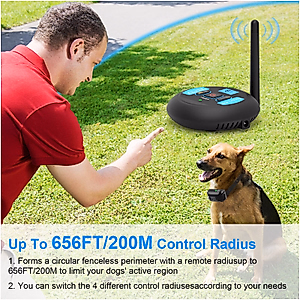 Wireless Fence for Dogs - Rechargeable and Waterproof Shock Collar - Electric Pet Fence for Stubborn Dogs - Safe Effective No Randomly Over Correction - Boundary Fence System for All Dogs,for3dogs