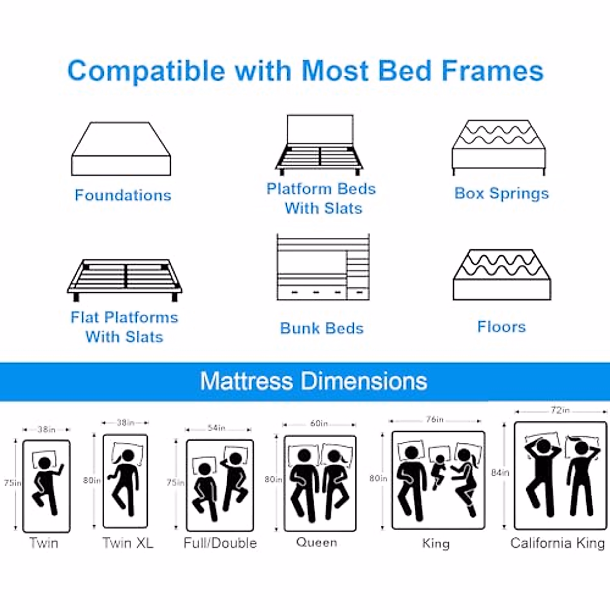 Irvine Home Collection California King Size 10-Inch, Gel Memory Foam Mattress, Medium Firm Feel, Breathable, Cool Sleep and Pressure Relief, CertiPUR-US Certified, Temperature Balanced