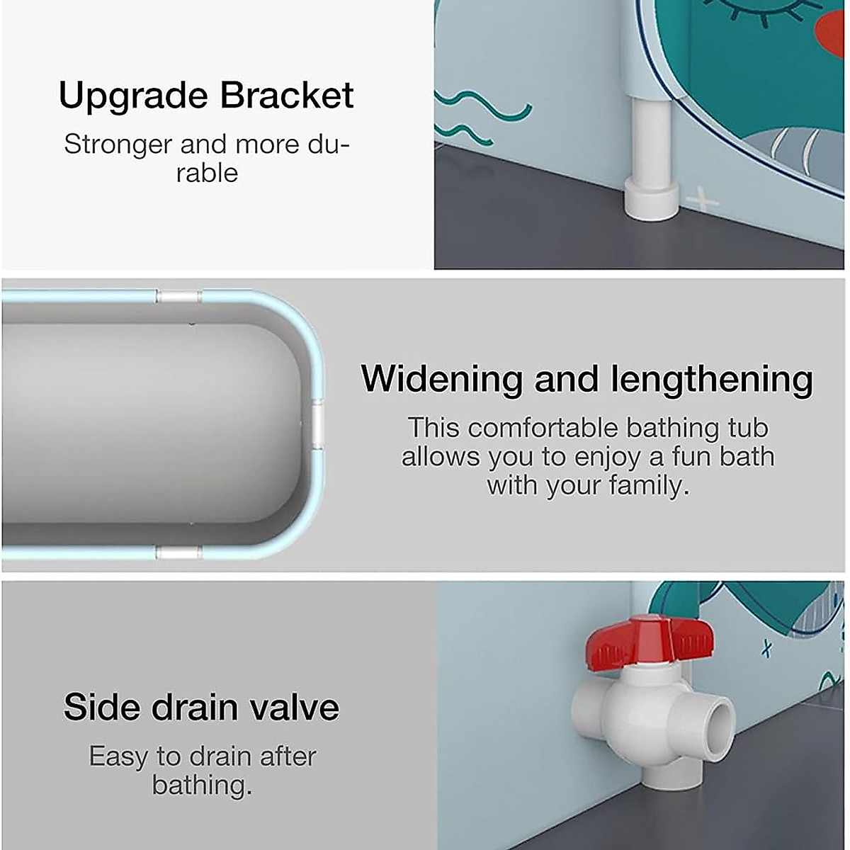 MegLob Mobile Bathtub, Freestanding Portable Bathtub with Alloy Bracket, Ice Bath Tub for Athletes, Ideal for Hot Bath Ice Bath, Compact Soaking Freestanding Bathtub for Shower Stall,L