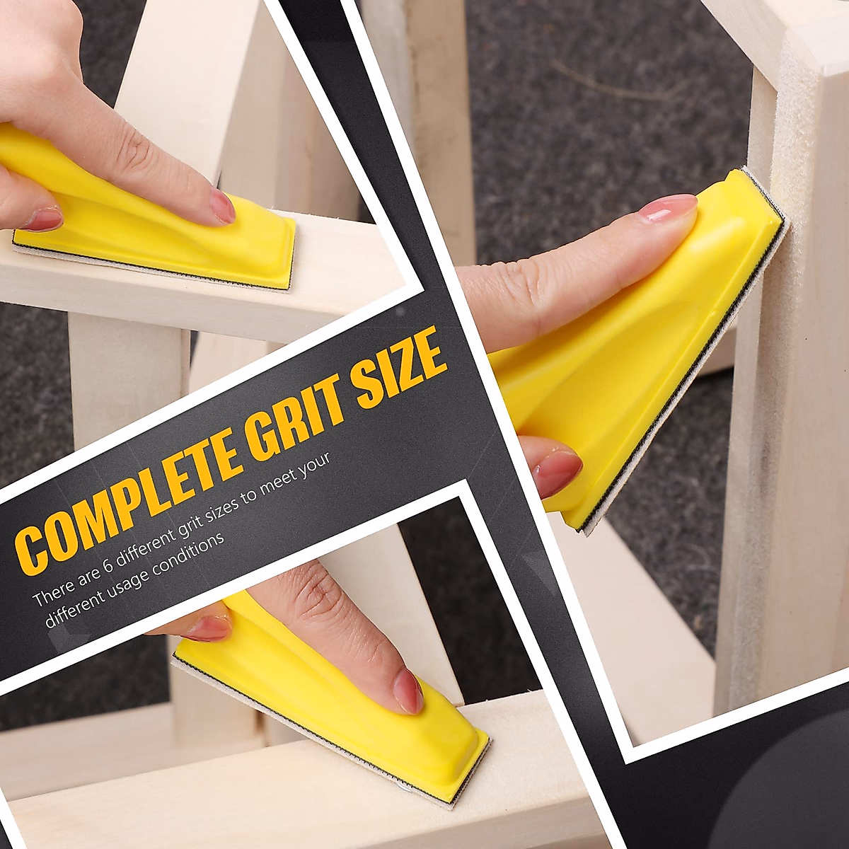 BBTO Micro Sander Kit 3.5x1 Inch Mini for Small Projects, Detail Handle Sanding Tools, 120 Sheets Sandpaper Wood P80, P120, P180, P240, P400, P600 DIY Handicrafts Polishing