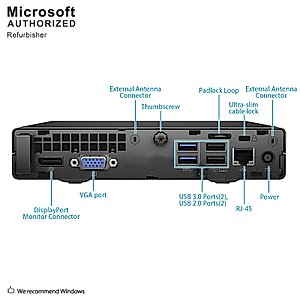 HP EliteDesk 705 G3 Desktop Mini Computer PC, AMD A10 PRO-8770E Quad Core up to 3.5 GHz, 16G DDR4, 500G, WiFi, Bluetooth, Windows 10 Pro 64 Bit-Supports English/Spanish/French (Renewed)