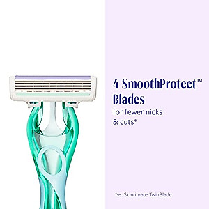 Skintimate 3 Blade Disposable Razor, Sensitive Skin, 4 Count (Pack of 3) - Packaging May Vary