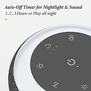 BUFFBEE White Noise Sound Machine for Sleeping with 17 Soothing Sounds, 8 Color Night Light, Memory Function, Fabric Design - Noise Maker for Home, Office, Kids and Adults