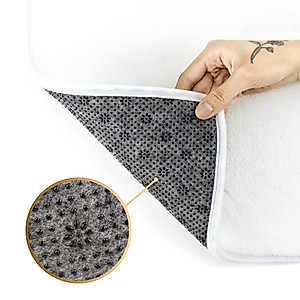 Teather Retro Moroccan Design Bath Rugs Red Geometric Pattern Sponge Doormat Absorbent Non Slip Backing Durable Soft Flannel Mat Memory Foam Mats Carpet for Bathroom Kitchen, 16 x 24 inches