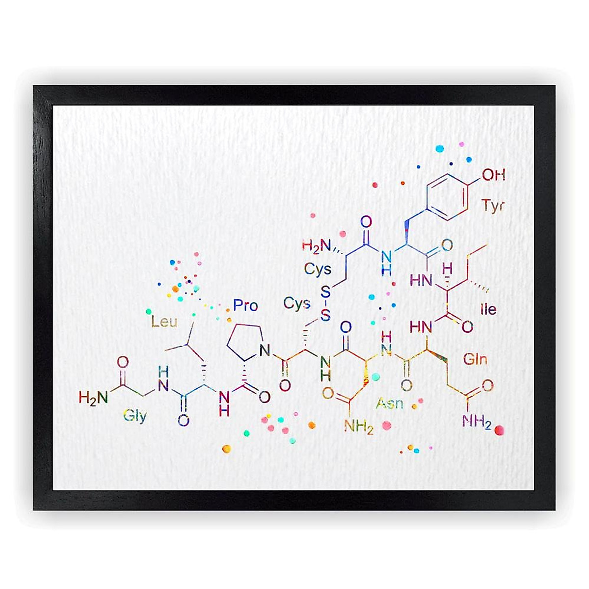 Dignovel Studios 8X10 Unframed Oxytocin Molecule Love Molecule Symbol Chemistry Watercolor Art Print Poster Housewarming Wall Giclee Office Home Decor DN537