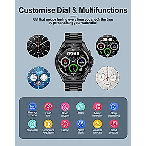 LIGE Smart Watch for Men(Answer/Make Calls), 1.32" Fitness Tracker with Heart Rate Sleep SpO2 Monitor,IP67 Waterproof,Activity Trackers and Smartwatches for iOS and Android Phones(All Black)