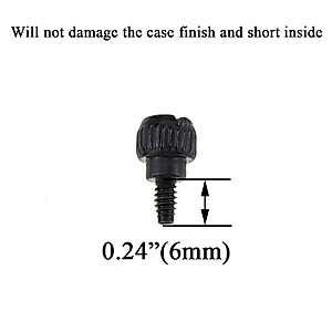 Hahiyo Anodized Aluminum Thumbscrews 6#-32x6 M3.5 Thread Size Large Knurled Head Cage Mounts Hand Tighten Easy Grip Turn Not Damage Short Inside Sturdy Sleek for Computer Case PCI Slot Black 10PCS