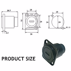 PENGLIN 5PCS USB 3.1 Type C Panel Mount Coupler, USB C Pass Through Connector, Female to Female Bulkhead Extension Adapter