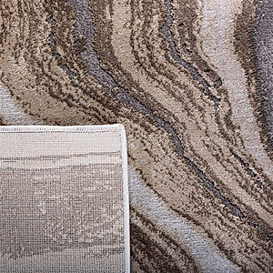 SAFAVIEH Craft Collection Area Rug - 8' x 10', Gold & Grey, Modern Abstract Design, Non-Shedding & Easy Care, Ideal for High Traffic Areas in Living Room, Bedroom (CFT819D)