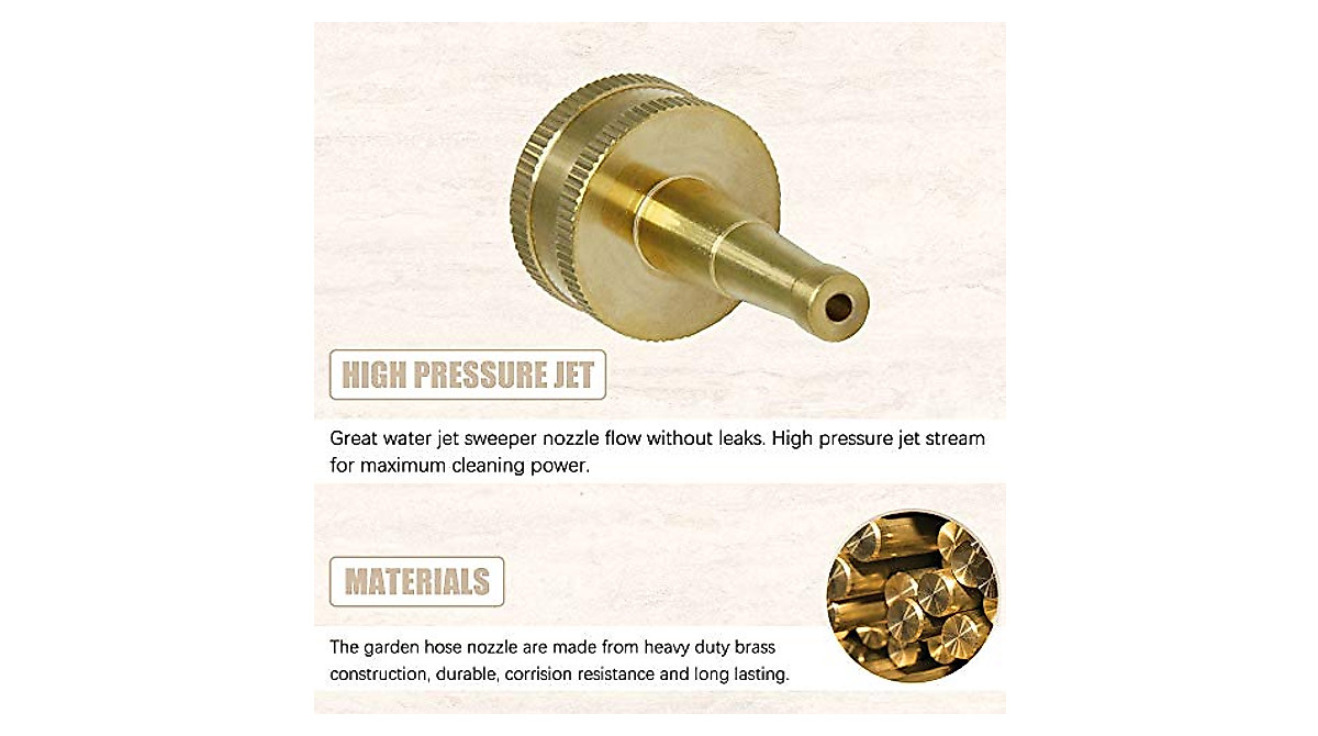 Suntai Solid Brass Jet Sweeper Nozzle - Max Clean 3-Pack