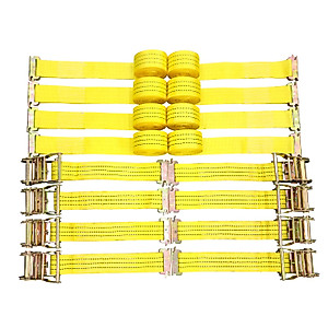 8 Pack E-Track Ratchet Straps 2" x15' 4400LB Tie Down