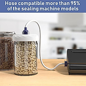 Jar Vacuum Sealer for Mason-Electric 6 in 1 Food Sealer Jar Sealer Handheld Vacuum Sealer Air Pump Kit for Wide and Regular Mouth Mason Jar Compatible with Vacuum Sealer Machine Attachment