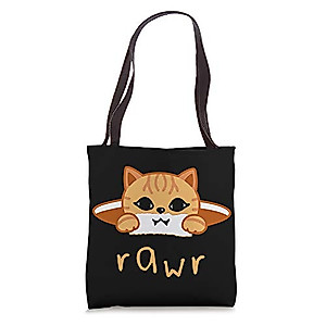 Rawr Cat Vampire Funny Cute Kitty Pussycat Kitten Gift Tote Bag