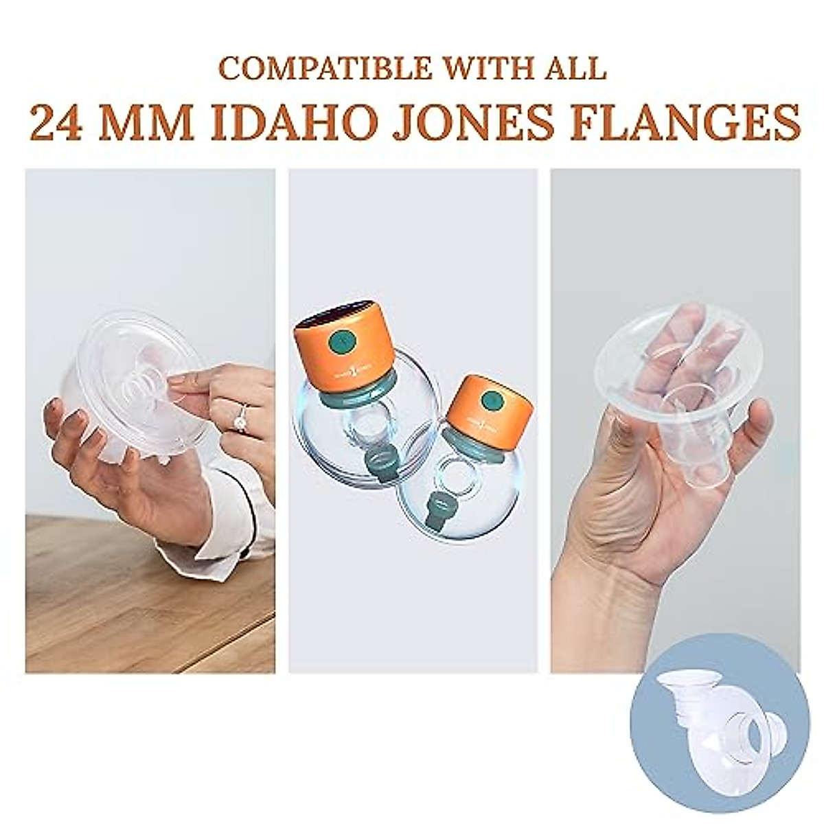 Flange Inserts for Breast Pumps; Convert 24mm Flange to 17mm; Medela, Spectra, Elvie Stride, Willow Go, Momcozy, Mom Cozy, Ainsir, Iapoy, Hygeia, Mommed, Motif, Tsrete, Ikare, Zomee (2pcs, 17mm)