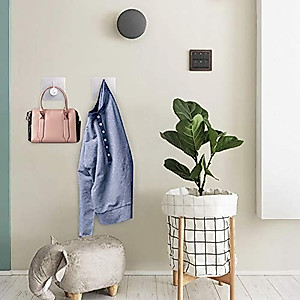 Tidysun Adhesive Hooks Heavy Duty , Waterproof Robe Hangers Towel Hooks Stick on Wall Hooks for Bathroom Kitchen Home Doors Closet 4Packs (Silver)