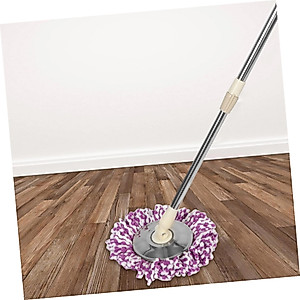 NOLITOY 1 Set Mop Rotary Mop Replacement Mop Stick Rotating Mop Rod Round Mop Detachable Mop Pole Extendable Floor Mop Industrial Mop Leaning Mop Detachable Rotary Mop Pole Plastic Pp