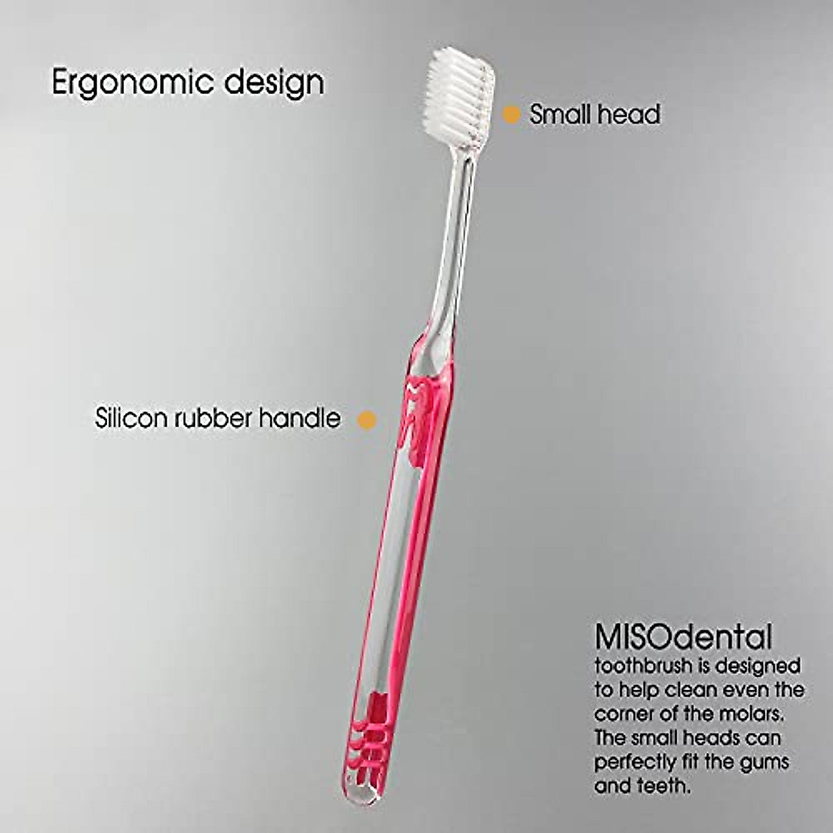 MISOdental Advanced Manual Toothbrush (All Slim) for Adults, Soft Bristles, Small Head, Refreshing, 4 Pcs, Made in Korea, Included Protection Caps, Youth 12+
