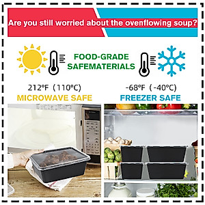 Meal Food Prep Container,50 Pack / 26 OZ Food Storage Containers with lids,Disposable Airtight Bento Box Reusable Plastic Lunch Box Kitchen Food Take-Out Healthy Box Microwave,Dishwasher,Freezer Safe