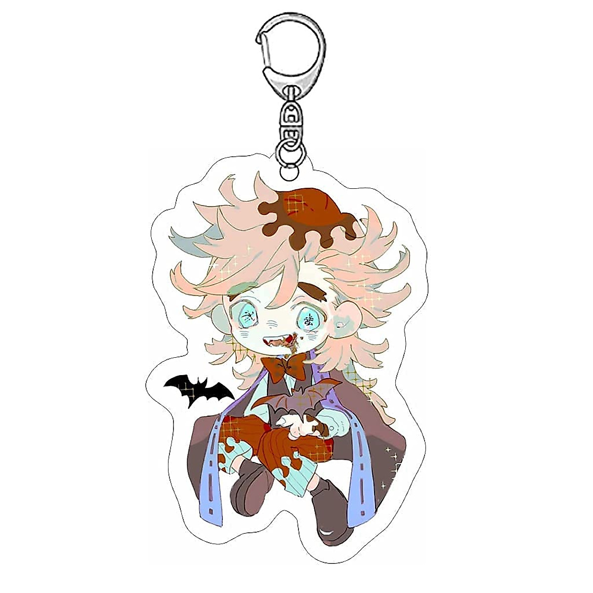 PPONE Douma Cosplay Fan with Douma Keychain Anime De-mon Slay-er Costume Prop Folding Fan Pendant (2PC fan)