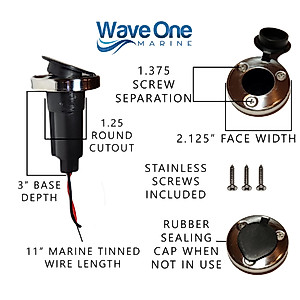 Wave One Marine | Adjustable Telescoping All-Around Anchor Light With Stainless Base | LED Boat Pole Aft Stern Navigation USCG 2NM | 12 Volt DC | 360 Night Nav Waterproof 28"-42"