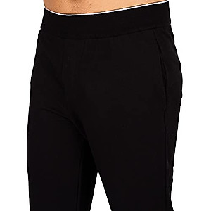 A|X ARMANI EXCHANGE mens Drawstring Jogger With Logo Zip Pocket Casual Pants, Black, Small US