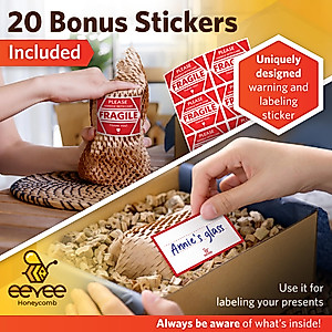 Honeycomb Packing Paper Sheets for Moving 12” x 12” Wrapping Paper Packing Sheets Honeycomb Bubble and Foam Wrap for Shipping Eco Friendly Packing Supplies for Moving 50 Pack