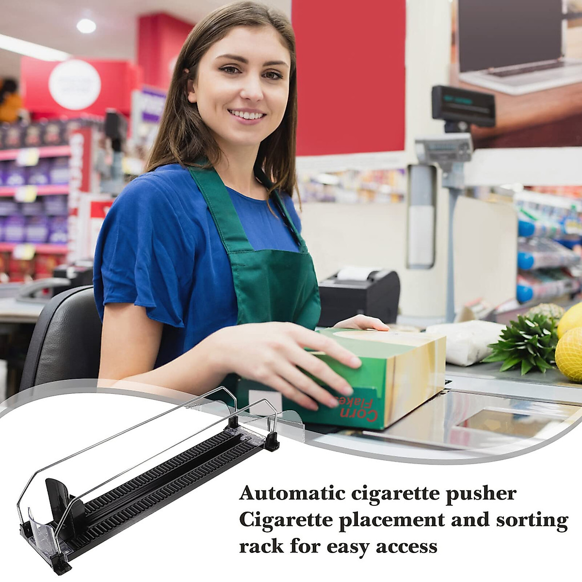 Plastic Pusher Tray Rack Automatic Vending Machine Sliding Organizer Fast Pusher Glide Pull Out Cabinet Shelf Kitchen Drink Storage Holder 35. 5x9cm