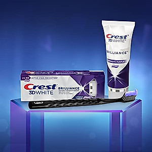 Crest 3D White Brilliance Teeth Whitening Toothpaste, Luminous Purple, 3.5 oz, Pack of 3