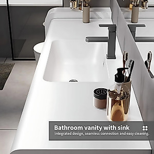 ZGNBSD Bathroom Vanity Set - Includes Modern Floating Bathroom Vanity with Sink & LED Intelligent Fog Mirror Cabinet (24")